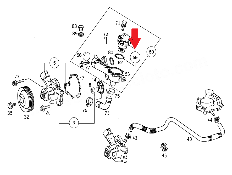 GEZİCİ OTOMOTİV - A1112001715 1112001715 W203 TERMOSTAT ORJİNAL