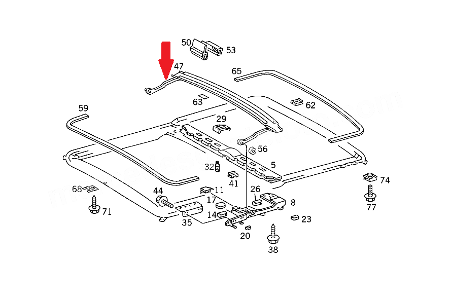 GEZİCİ OTOMOTİV - A1247800113 1247800113 W124 SUNROOF KIZAĞI ORJİNAL