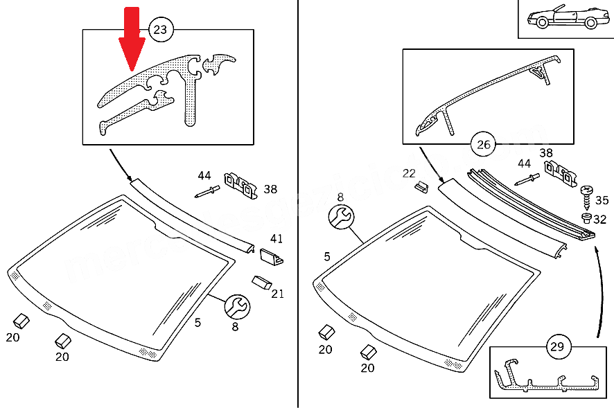 GEZİCİ OTOMOTİV - A2086700322 2086700322 W208 ÖN CAM FİTİLİ ORJİNAL
