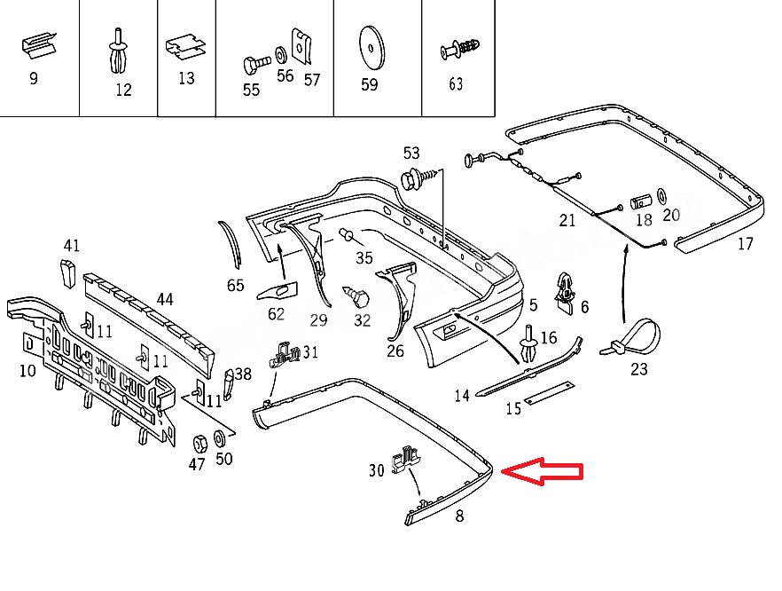 GEZİCİ OTOMOTİV - A2088850625 2088850625 MERCEDES W208 ARKA TAMPON ...
